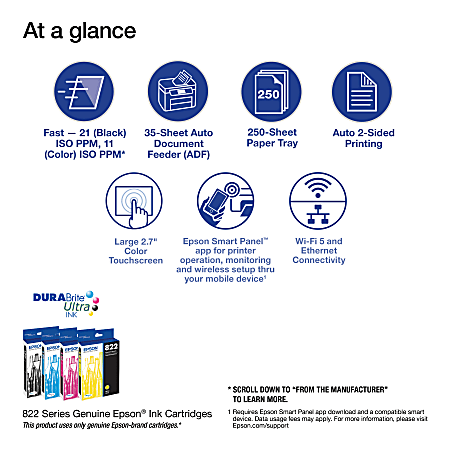 Epson WorkForce Pro WF 3820 Wireless Inkjet All In One Color Printer ...