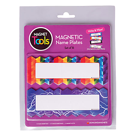 Magnet Tools ZigZag Lightning Magnetic Name Plates 6 x 2 Multicolor 16 ...