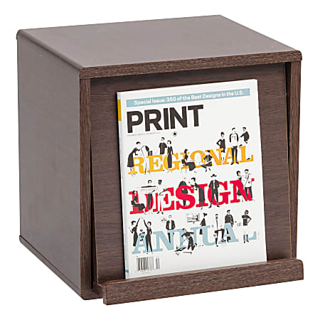 IRIS Wood 14 H 2 Cube Storage With Pocket Door Brown Oak - Office Depot