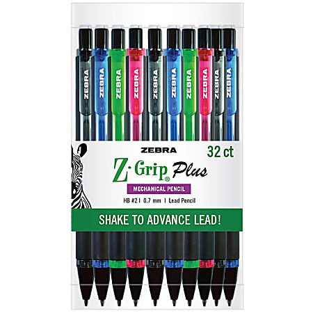 Zebra Pen Z Grip Plus Mechanical Pencil 0.7 mm Lead Diameter Refillable ...