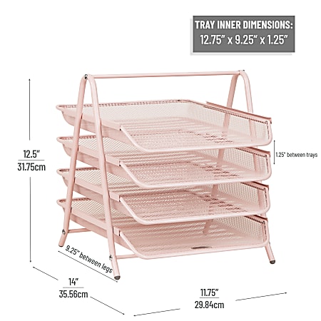 Mind Reader 4 Tier Desktop Organizer Paper Tray 12 12 H x 13 34 W x 11 ...