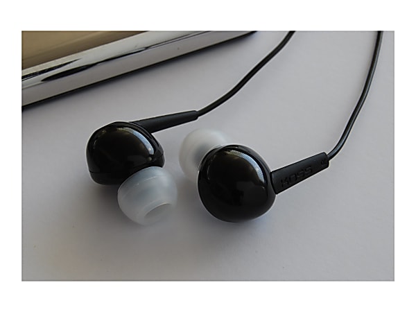 Koss KEB6i Earphones with mic in ear wired 3.5 mm jack black - Office Depot
