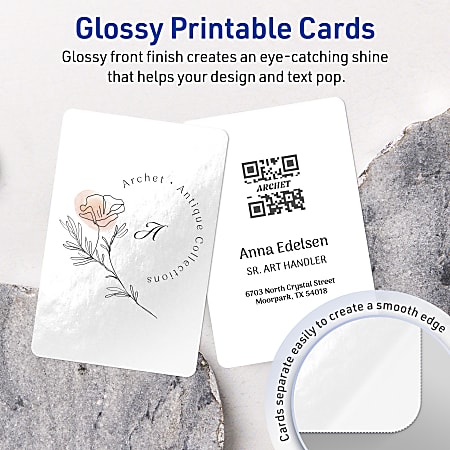 Avery Printable Postcards 3 12 x 5 Rectangle Rounded Corners Glossy ...