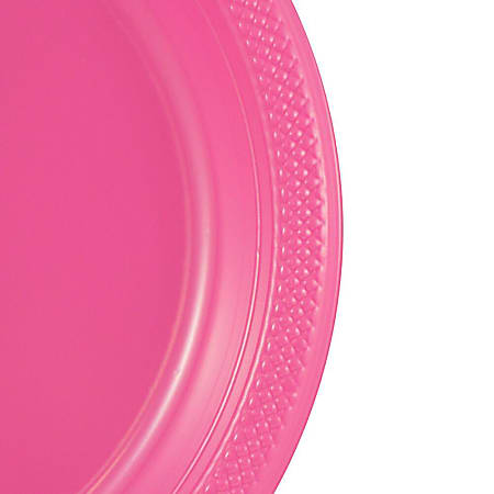 JAM PAPER Round Plastic Party Plates Small 7 inch Fuchsia Pink 20Pack ...