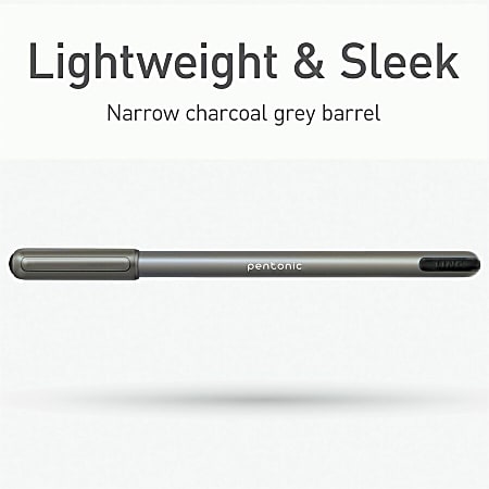 Pentonic Ballpoint Pen Set Black Ink Nickel Silver Tip 25 Box - Office ...