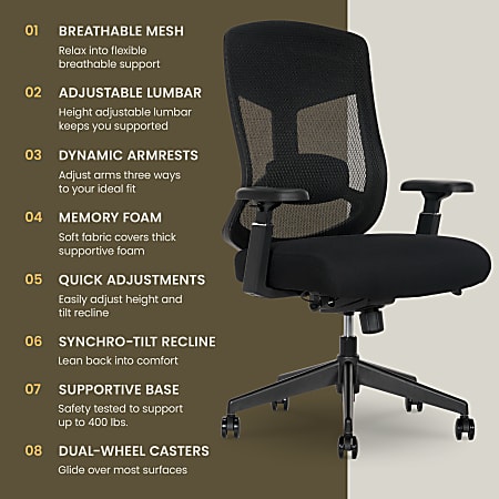 Serta Commercial Eco 2000 Big Tall Ergonomic Mesh High Back Executive ...