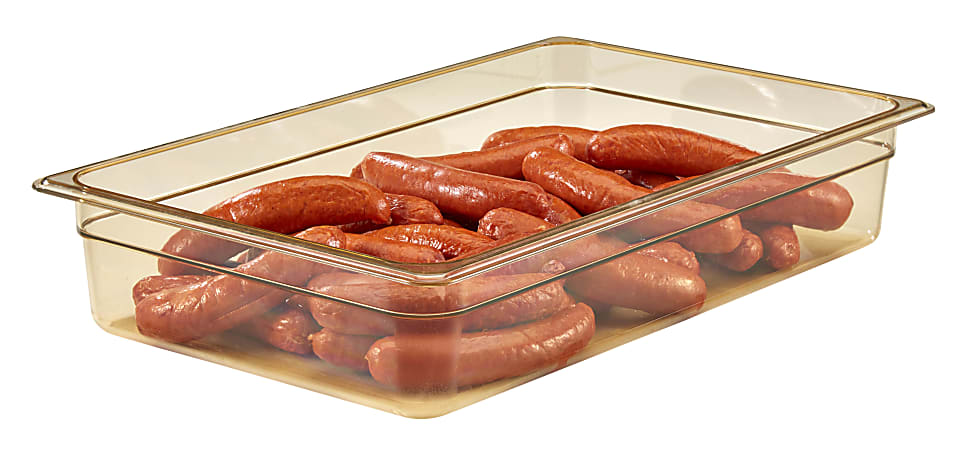 Cambro H Pan High Heat GN 11 Food Pan 4 H x 12 34 W x 20 78 D Amber ...