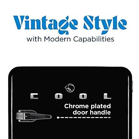 Commercial Cool Retro 1.6 Cu. Ft. Mini Refrigerator With Freezer Black ...