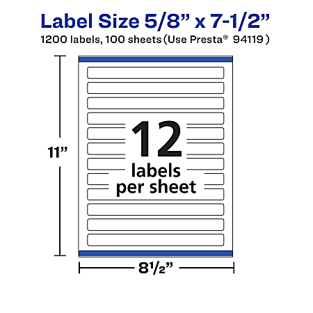 Avery Removable Labels With Sure Feed 94119 RMP100 Rectangle 58 x 7 12 ...