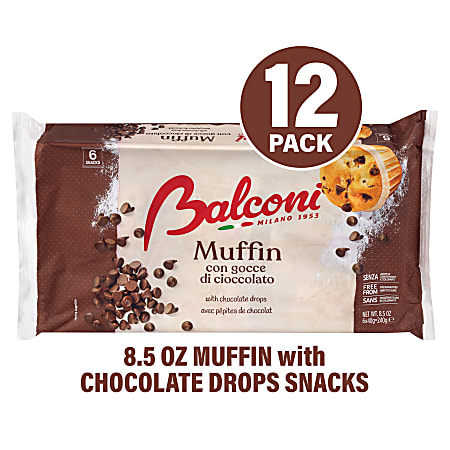 Balconi Muffins Chocolate Chip 1.5 Oz 6 Muffins Per Pack Case Of 12 ...