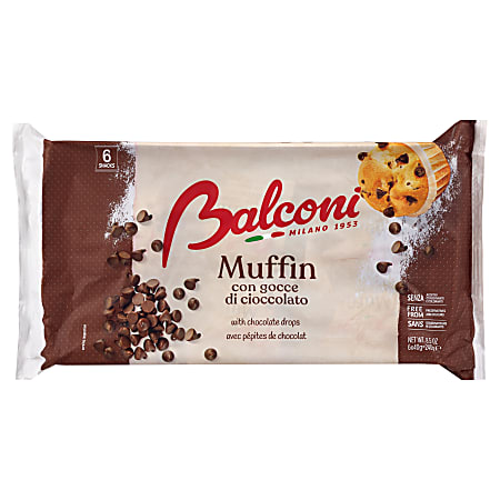 Balconi Muffins Chocolate Chip 1.5 Oz 6 Muffins Per Pack Case Of 12 ...