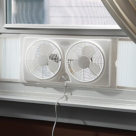Optimus 7 Twin Window Fan 10 x 22 White - Office Depot