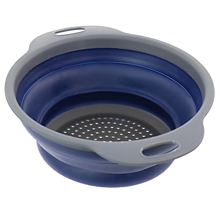 Oster Bluemarine Collapsible Round Plastic Colander Blue - Office Depot