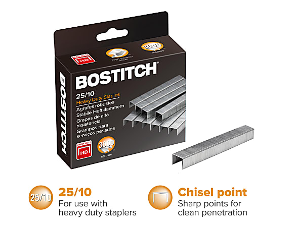 Bostitch Premium Heavy Duty Staples 38 Standard Strip Box of 3000 ...