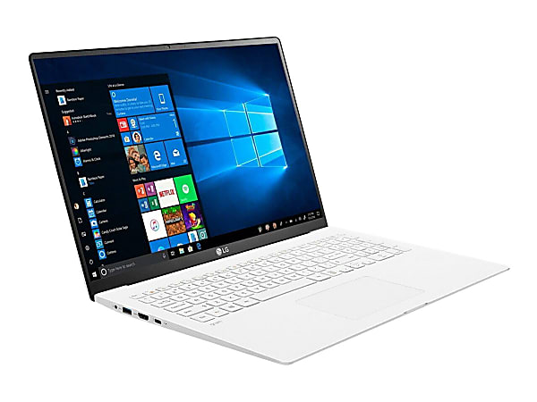 LG gram 17Z90N N.APW9U1 17 Notebook WQXGA 2560 x 1600 Intel Core i7 10th Gen i7 1065G7 1.30 GHz 16 GB RAM 1 TB SSD White Windows 10 Pro Intel Iris Plus Graphics 17 Hour Battery Office Depot