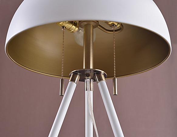 Kenroy Home Trey Tripod LED Table Lamp 59 14 H White ShadeWhite Base ...