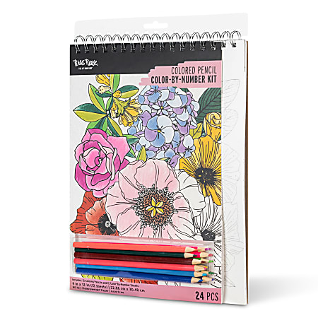 Brea Reese Color by Number Paper Pad Kit Floral Designs - Office Depot
