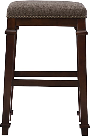 Linon Marshall Backless Bar Stool, Walnut/Brown