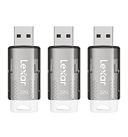 Lexar JumpDrive S60 USB 2.0 Flash Drives 32GB Black Pack Of 3 Flash ...