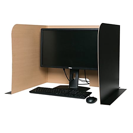 Flipside Products Computer Lab Privacy Screens Small KraftBlack Pack Of ...