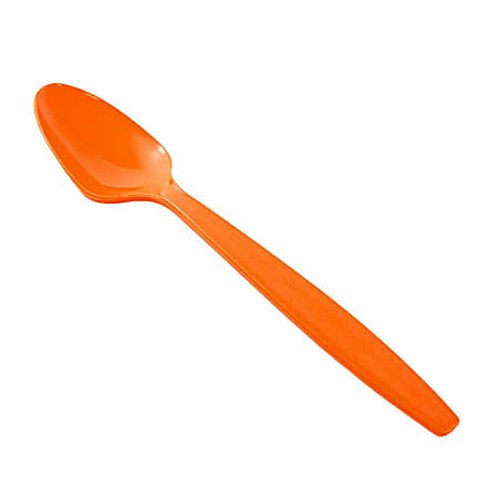 JAM PAPER Big Party Pack of Premium Plastic Spoons Orange 100 ...