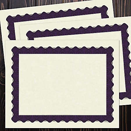 Great Papers Metallic Border Certificates 8 12 x 11 Purple Pack Of 100 ...