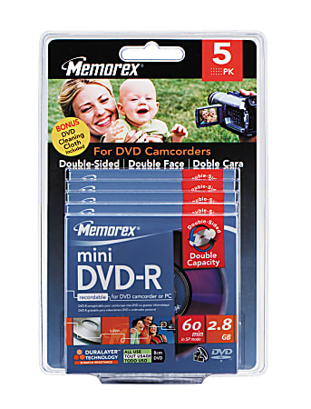 Memorex Mini DVD R Double Sided Media With Slim Jewel Cases 2.8GB60 ...