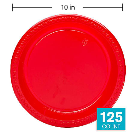 Highmark Plastic Plates 10 Red Pack Of 125 - Office Depot