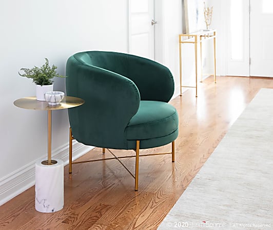 LumiSource Symbol Side Table 23 12 H x 15 34 W x 15 34 D WhiteGold ...