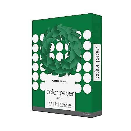 Office Depot Color Bright Copy Paper Letter Size 8 12 x 11 24 Lb Green ...