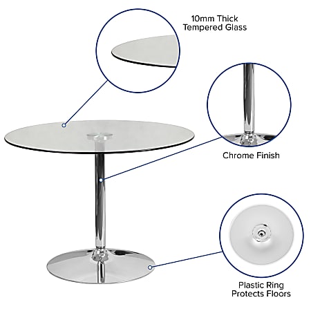 Flash Furniture Round Glass Cocktail Table 29 H x 39 14 W x 39 14 D ...