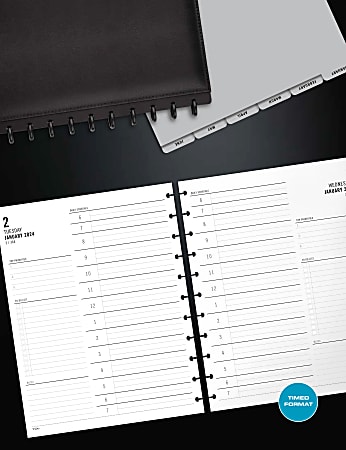 2024 TUL Discbound Daily Planner Refill Pages Hourly Appointment Times ...
