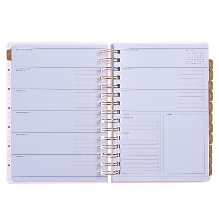 2025 Russell Hazel WeeklyMonthly Acrylic Spiral Planner 5 78 x 8 14 Dew ...