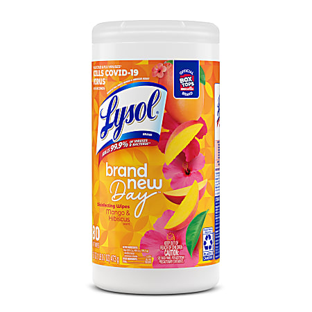 Lysol Designer Tub Disinfecting Wipes Brand New Day Scent Canister Of ...