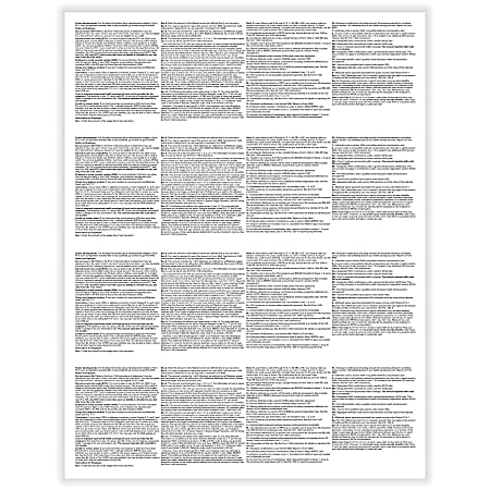 ComplyRight W 2 Tax Forms Blank Face With Backer Instructions 4 Up ...