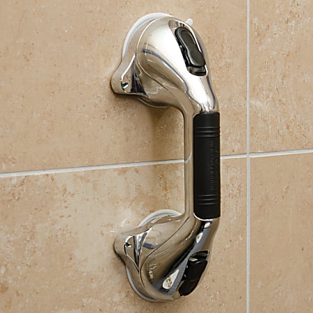 HealthSmart Suction Cup Grab Bar With Germ Protection 12 H x 2 W x 3 D ...