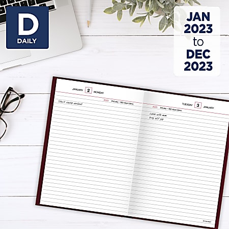 AT-A-GLANCE Standard Diary 2023 RY Daily Reminder, Red, Small, 5 3/4" x ...
