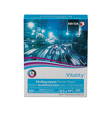 Xerox Vitality Standard Multi Use Printer Copy Paper 1 Ream White ...