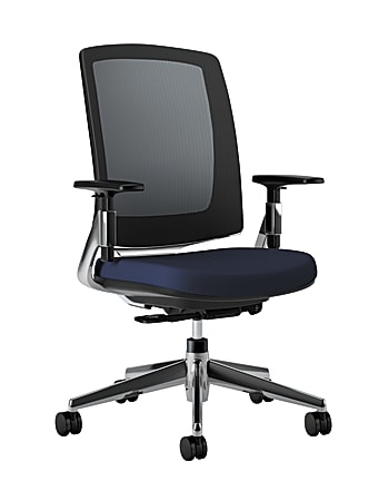 HON Lota Series Mesh Mid Back Chair 43 38 H x 27 34 W x 27 34 D Black HON2283VA90PA Office Depot