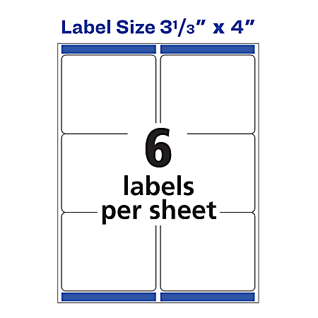 Avery Repositionable Permanent Shipping Labels 55164 3 13 x 4 White Box ...