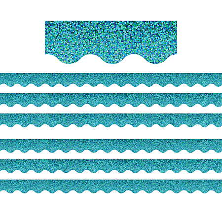 Teacher Created Resources Scalloped Border Trim Packs 35 Teal Sparkle ...