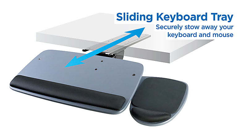 Mount It MI 7137 Adjustable Keyboard And Mouse Tray 20 12 Blue - Office ...