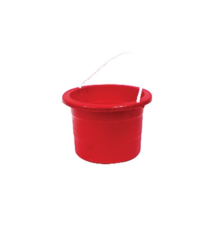 United Comb Novelty Rope Handle Plastic Bucket 2.5 Gallons Red - Office ...