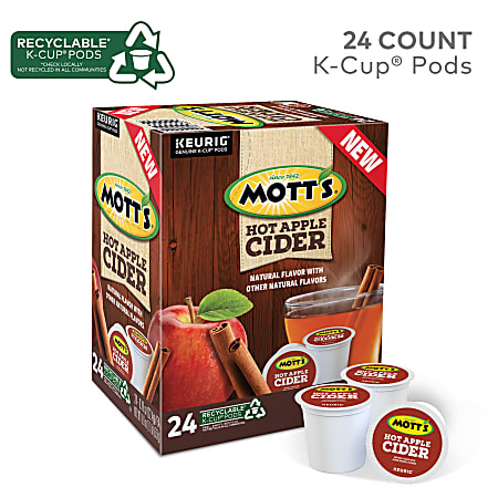 Motts Single Serve K Cup Pods Hot Apple Cider Pack Of 24 - Office Depot