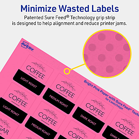 Avery Print To The Edge Labels With Sure Feed Technology And Easy Peel ...