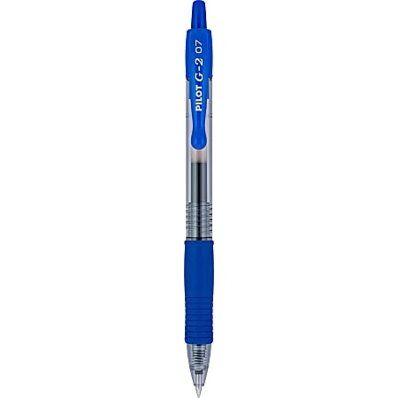 Pilot G2 Retractable Gel Pen Fine Point 0.7mm Clear Barrels Blue Ink ...