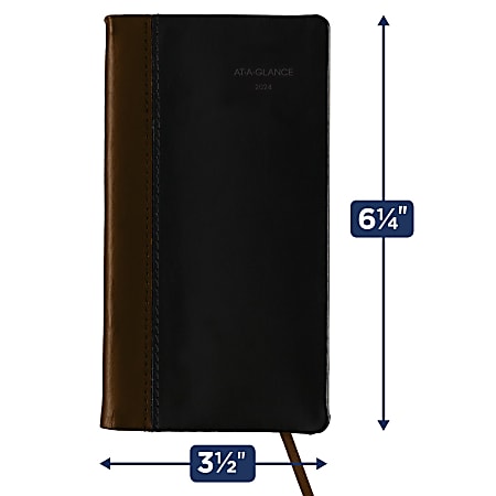 2024 AT A GLANCE Fine Diary WeeklyMonthly Diary 3 x 6 BlackBrown ...