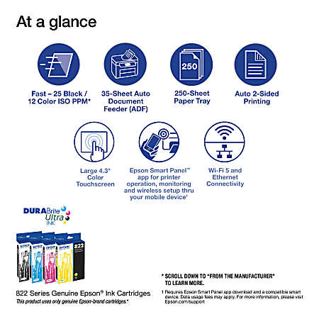 Epson WorkForce Pro WF 4820 Wireless Inkjet All In One Color Printer ...