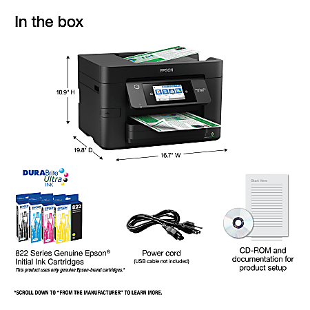 Epson WorkForce Pro WF 4820 Wireless Inkjet All In One Color Printer ...