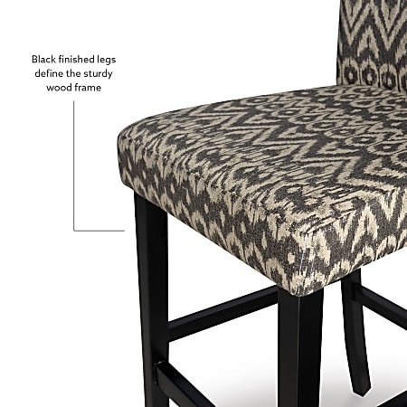 Linon Baker Counter Stool BlackDriftwood - Office Depot